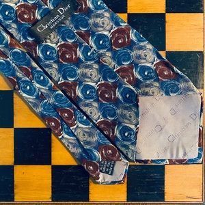 Dior | Accessories | Christian Dior Blue Pattern Mens Tie | Poshmark